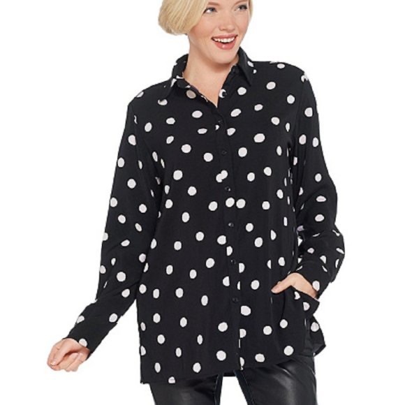 Susan Graver | Tops | New Susan Graver Polkadot Blouse S | Poshmark